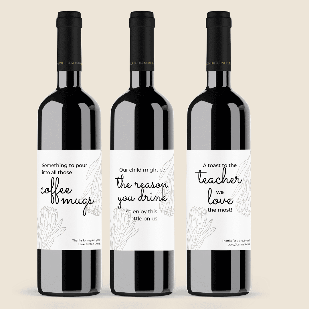 Teacher Wine Labels - Infinite Joy Gifting